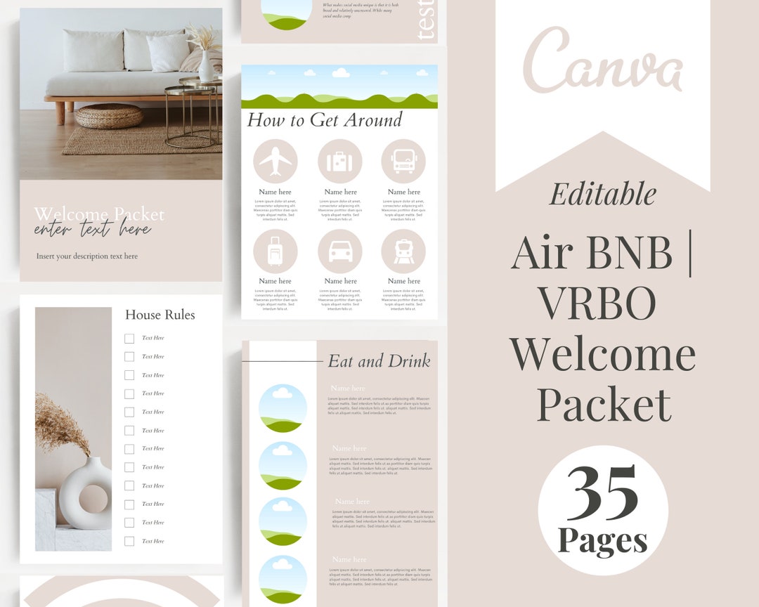 Airbnb Welcome Book | Airbnb Template | VRBO Welcome Packet | Rental ...