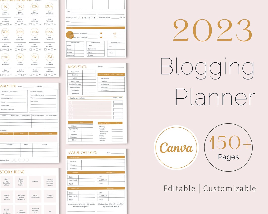 2023 Blog Planner | Blogging Planner | Planner for Bloggers | Blog ...