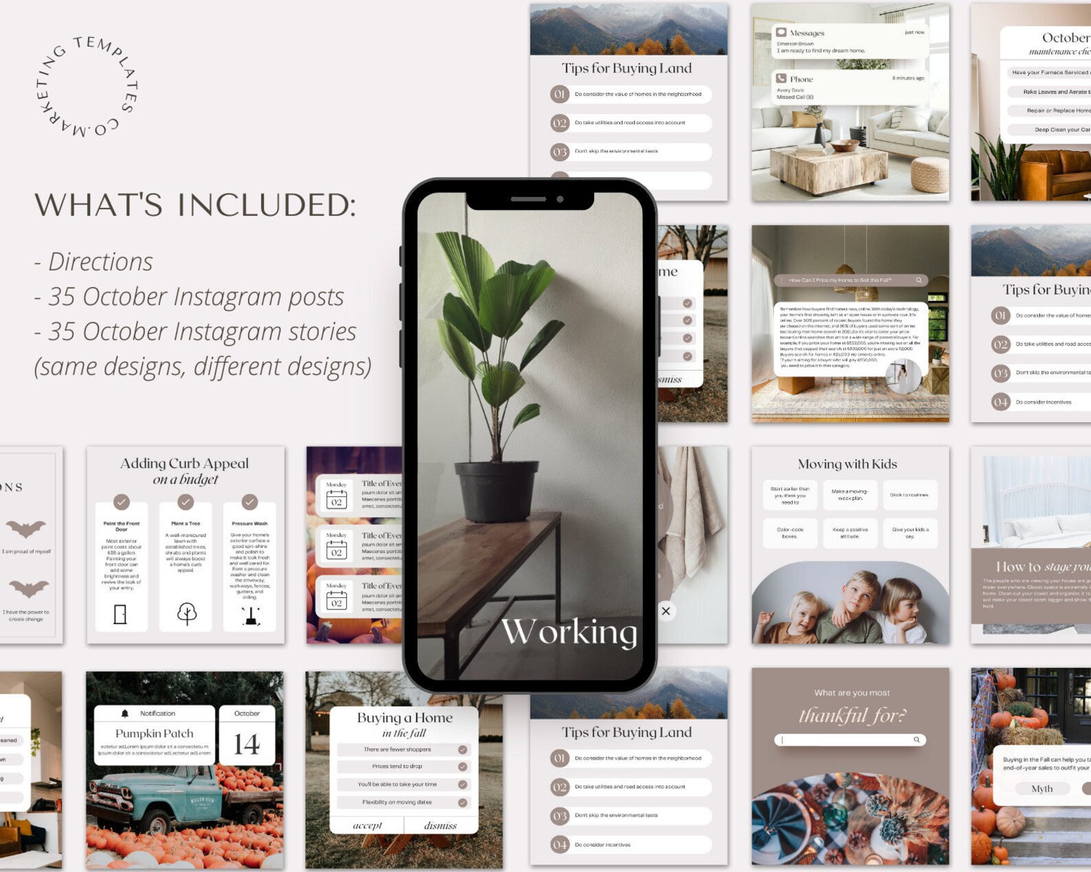 October Real Estate Agent Social Media Posts Real Estate - Etsy