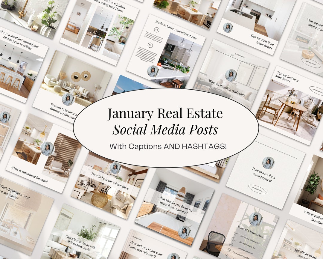 January Real Estate Agent Social Media Posts With Captions Real Estate ...