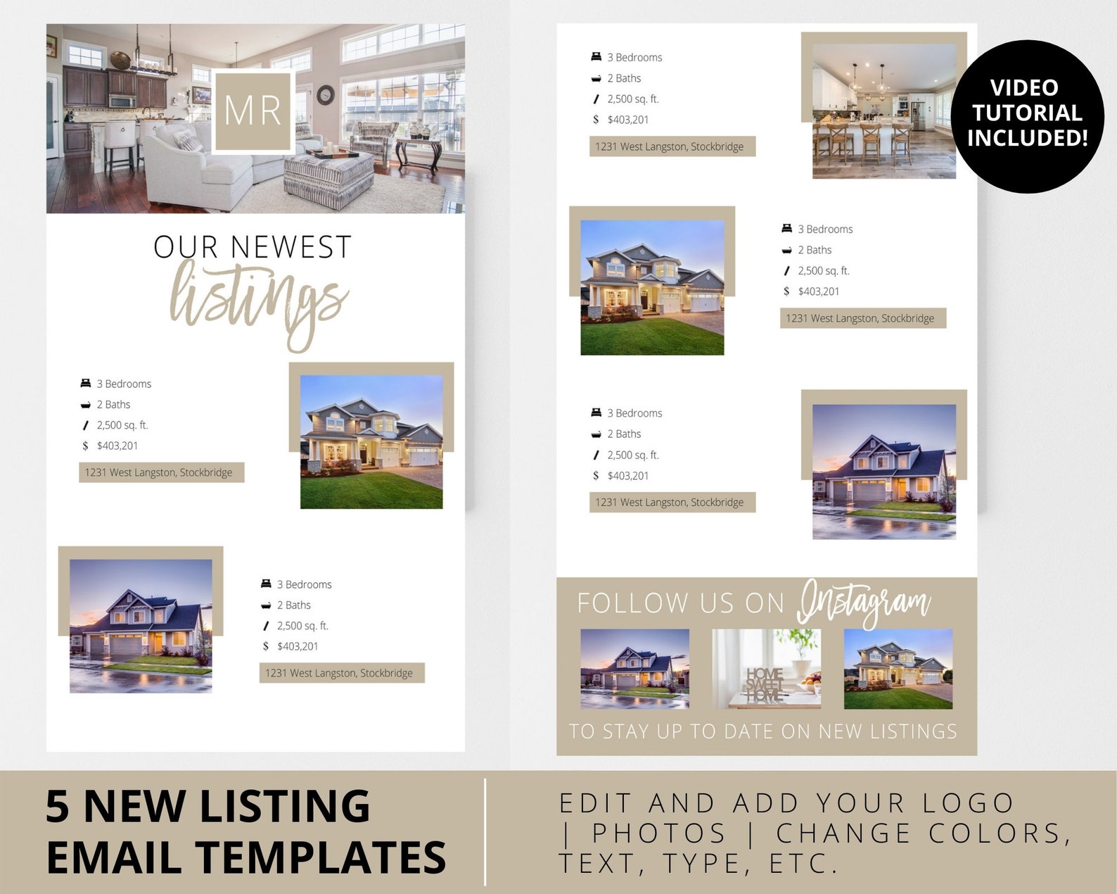 Real Estate New Listings Bundle Listing Templates for - Etsy