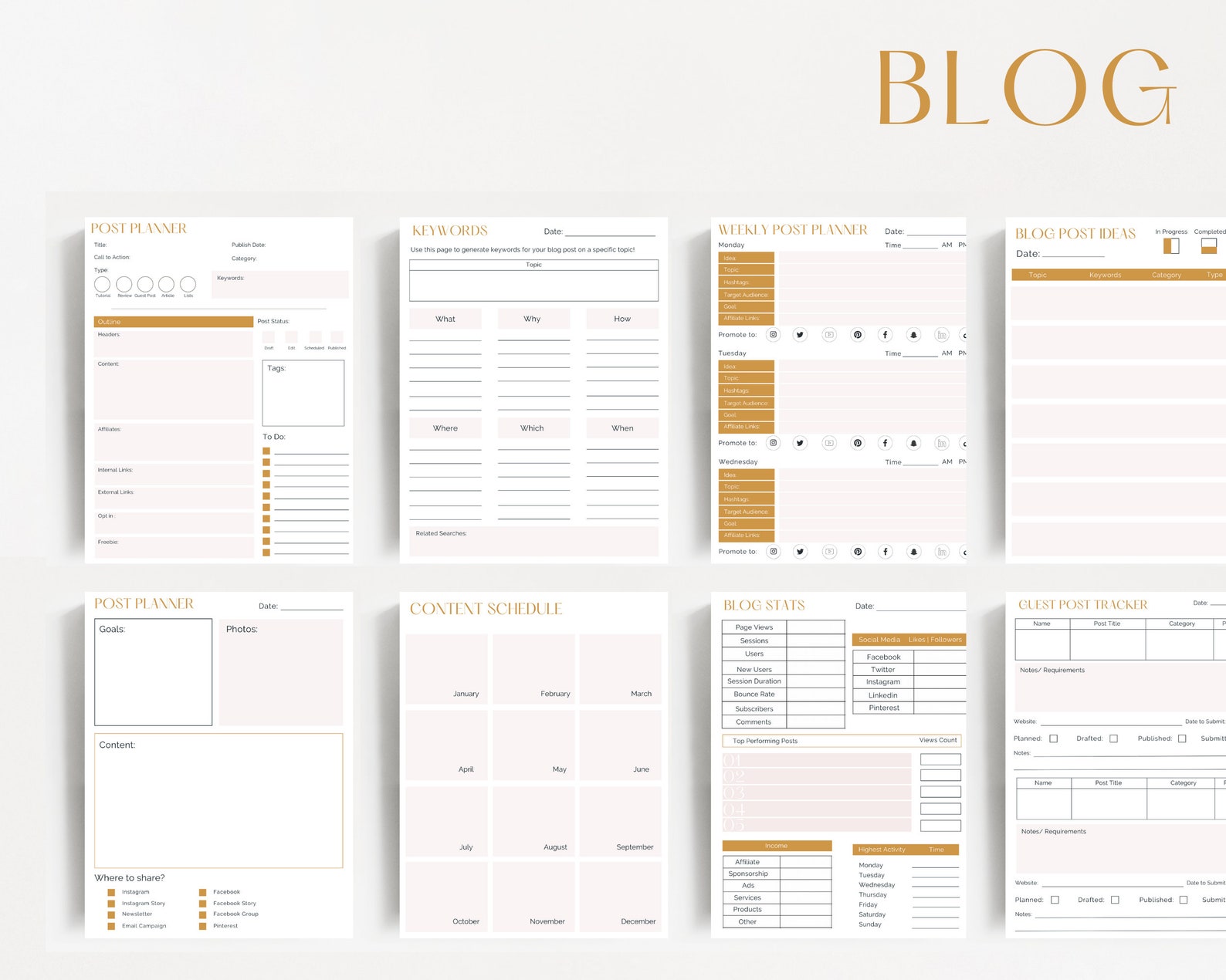 2022 Influencer Marketing Planner Goal Planner Small | Etsy