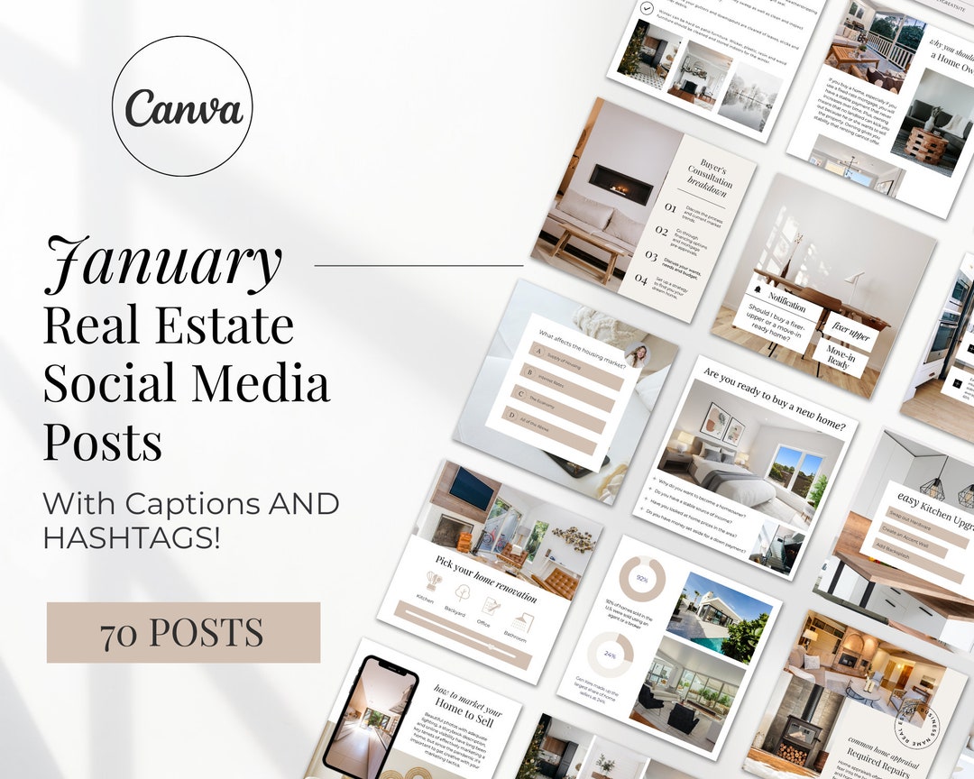 Aesthetic January Real Estate Agent Social Media Post With Captions ...