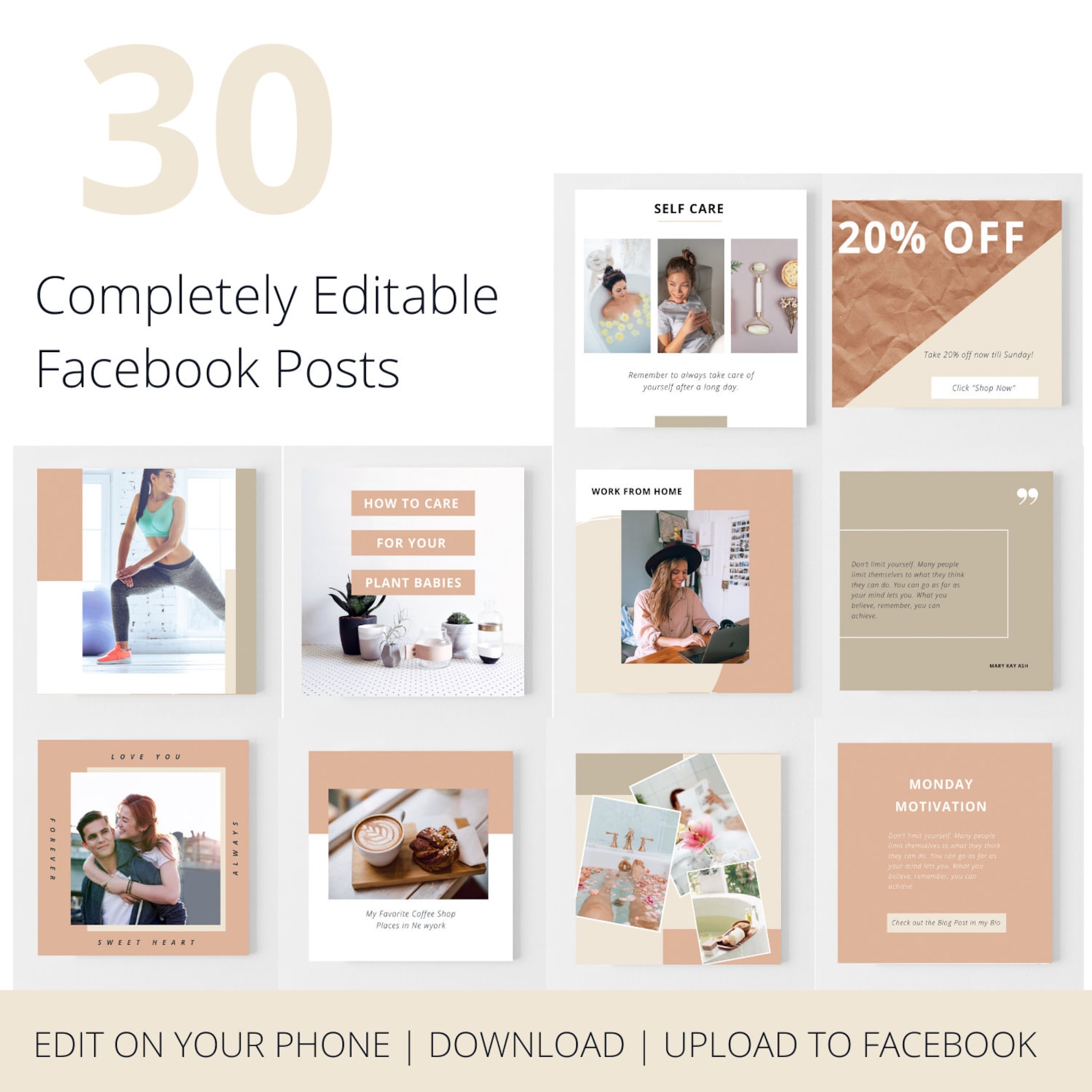 Facebook Post Templates Social Media Content Social Media | Etsy