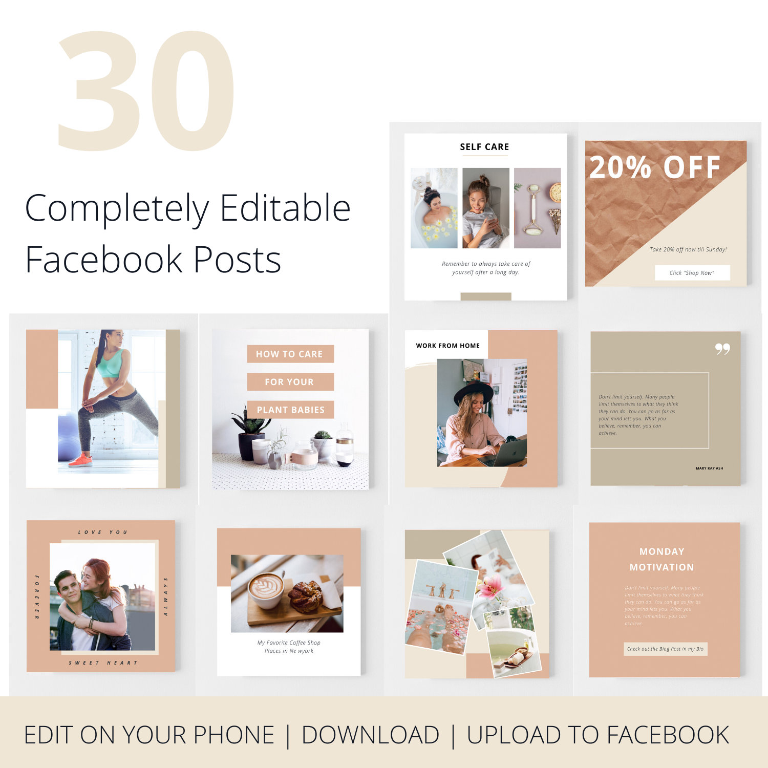 Facebook Post Templates Social Media Content Social Media | Etsy