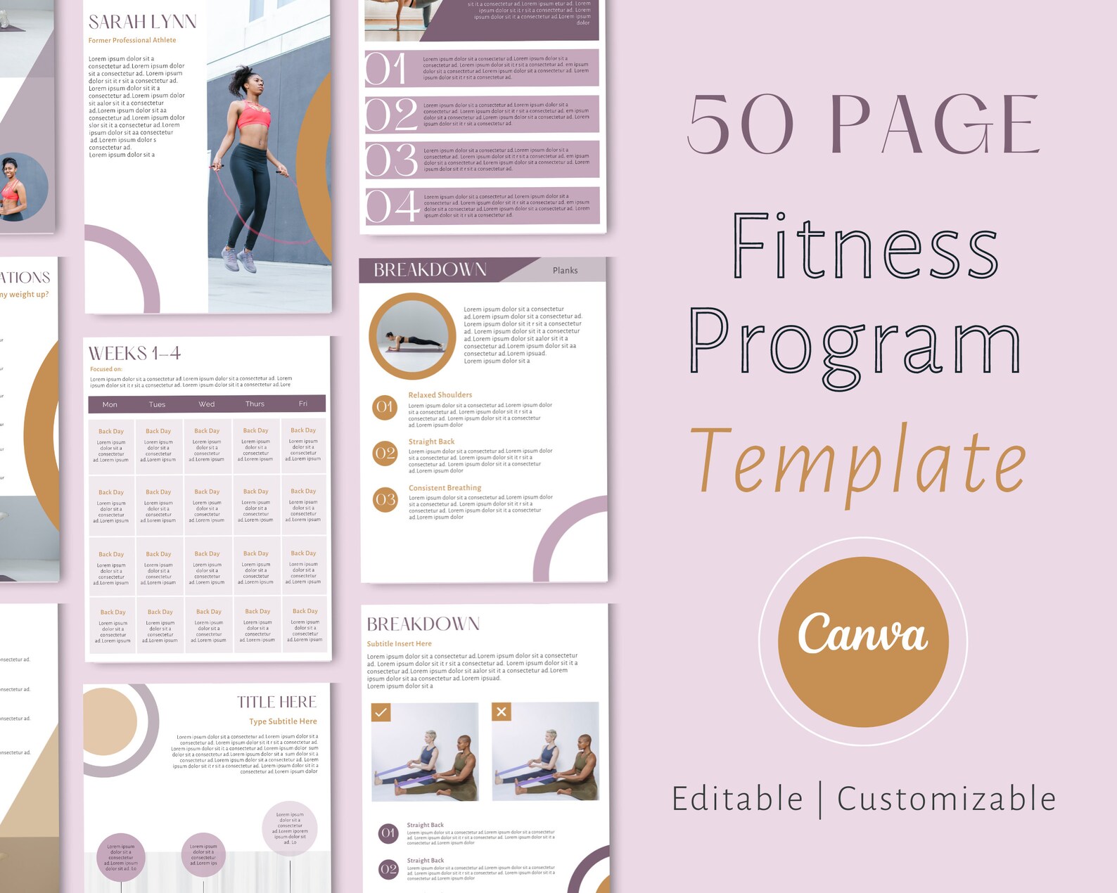 Fitness Ebook Template Fitness Program Planner Fitness | Etsy