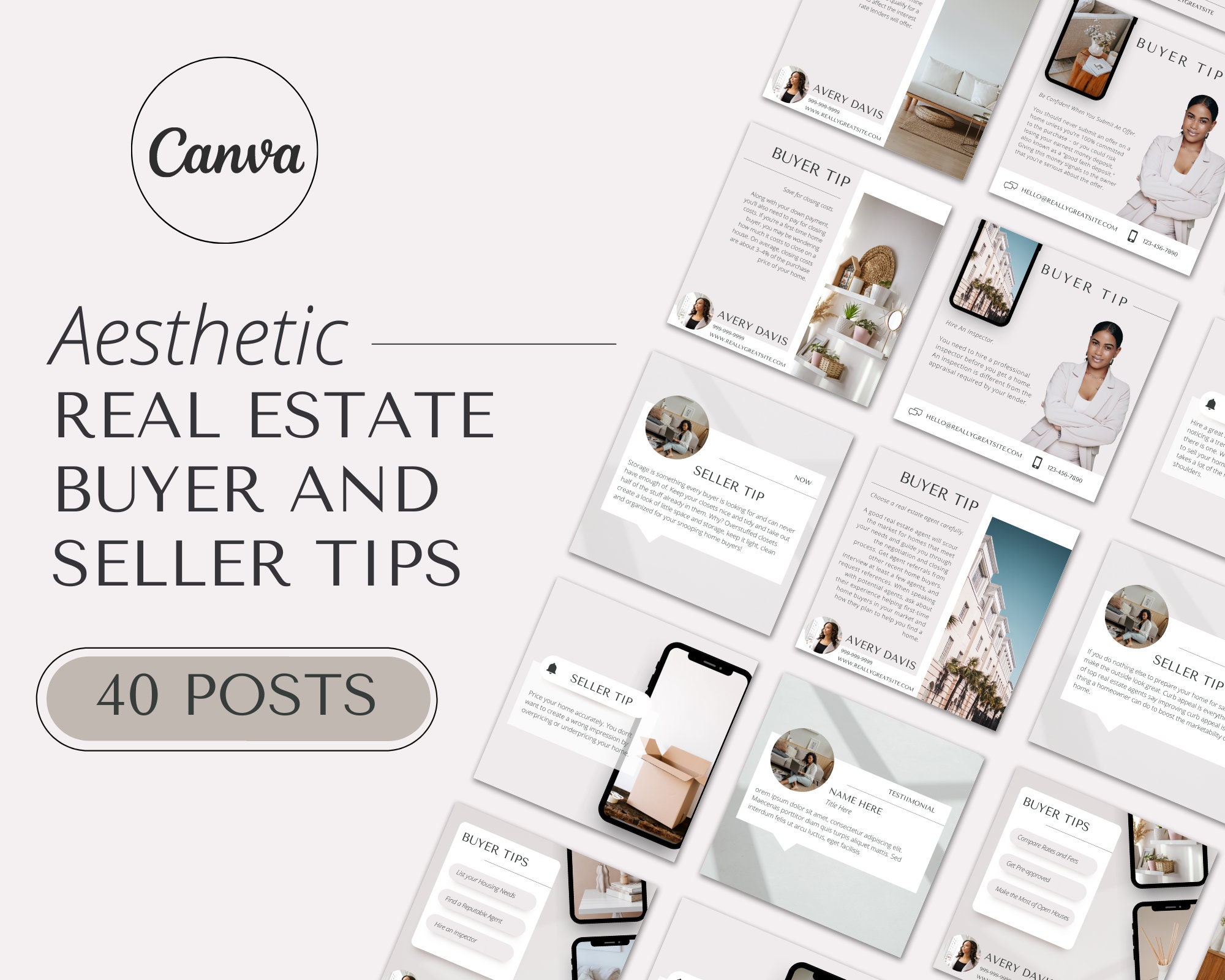 Aesthetic Real Estate Buyer and Seller Tip Real Estate - Etsy