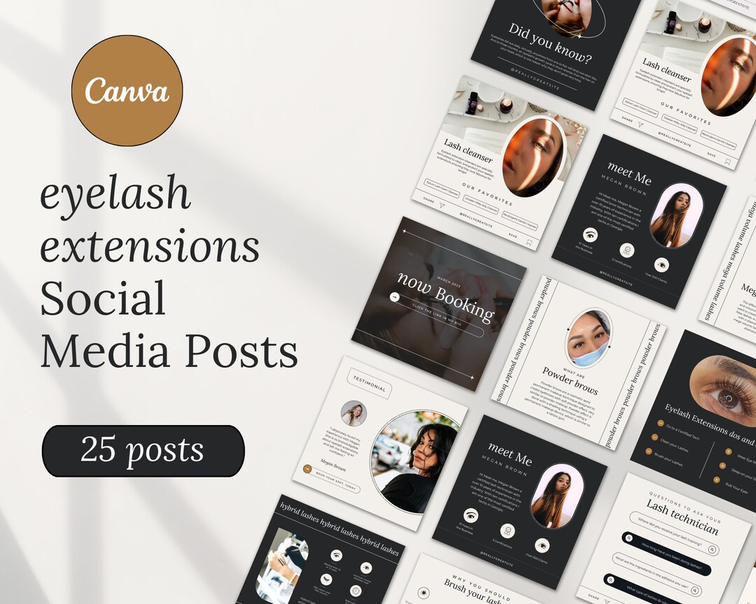 Lash Tech Instagram Post Templates | Beauty Social Media Posts | Lash ...