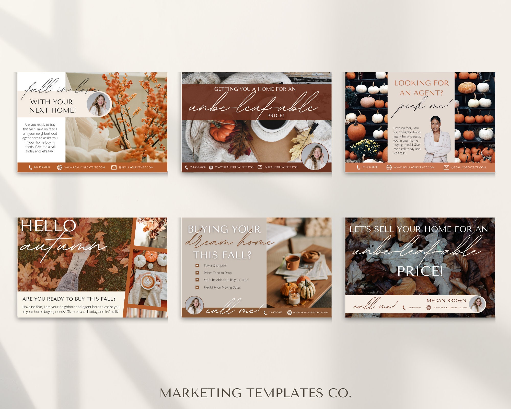 Fall Real Estate Agent Postcards Autumn Real Estate - Etsy