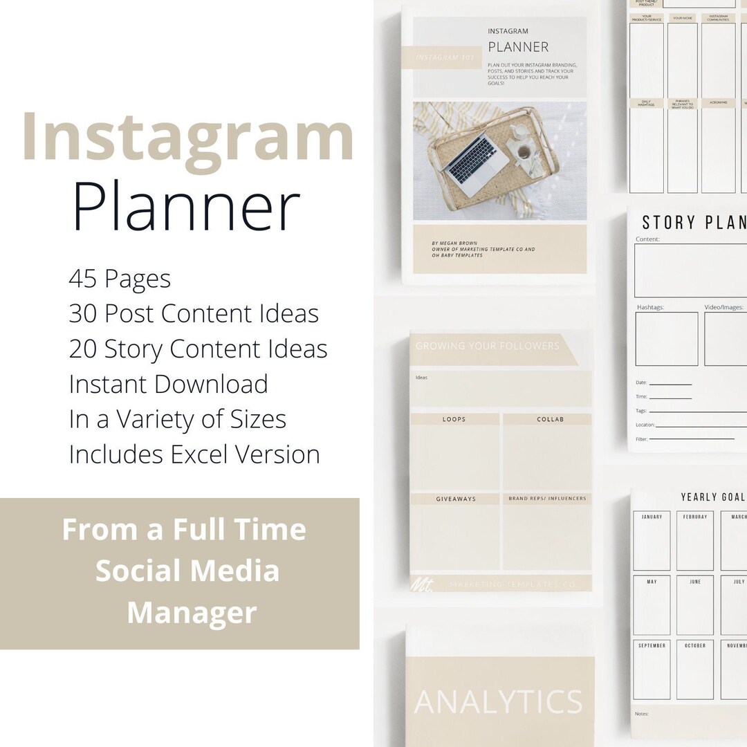 Instagram Planner | Social Media Planner | Social Media Marketing ...