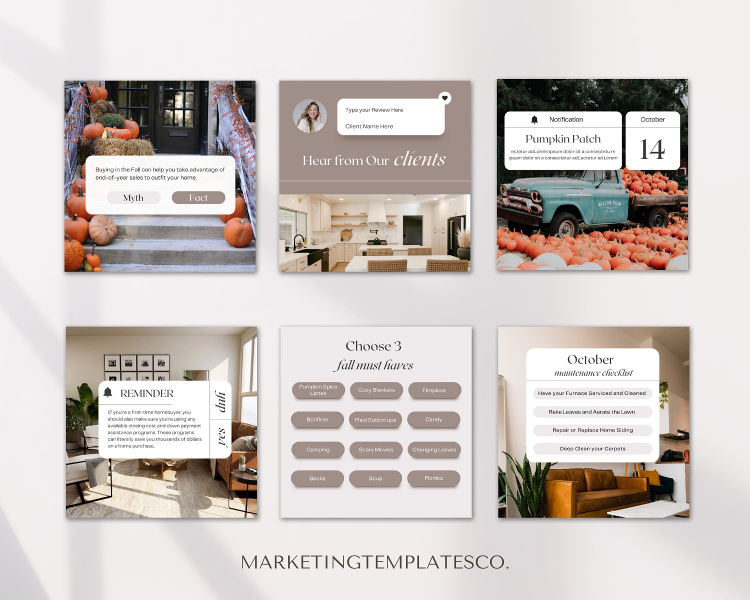 October Real Estate Agent Social Media Posts Real Estate - Etsy