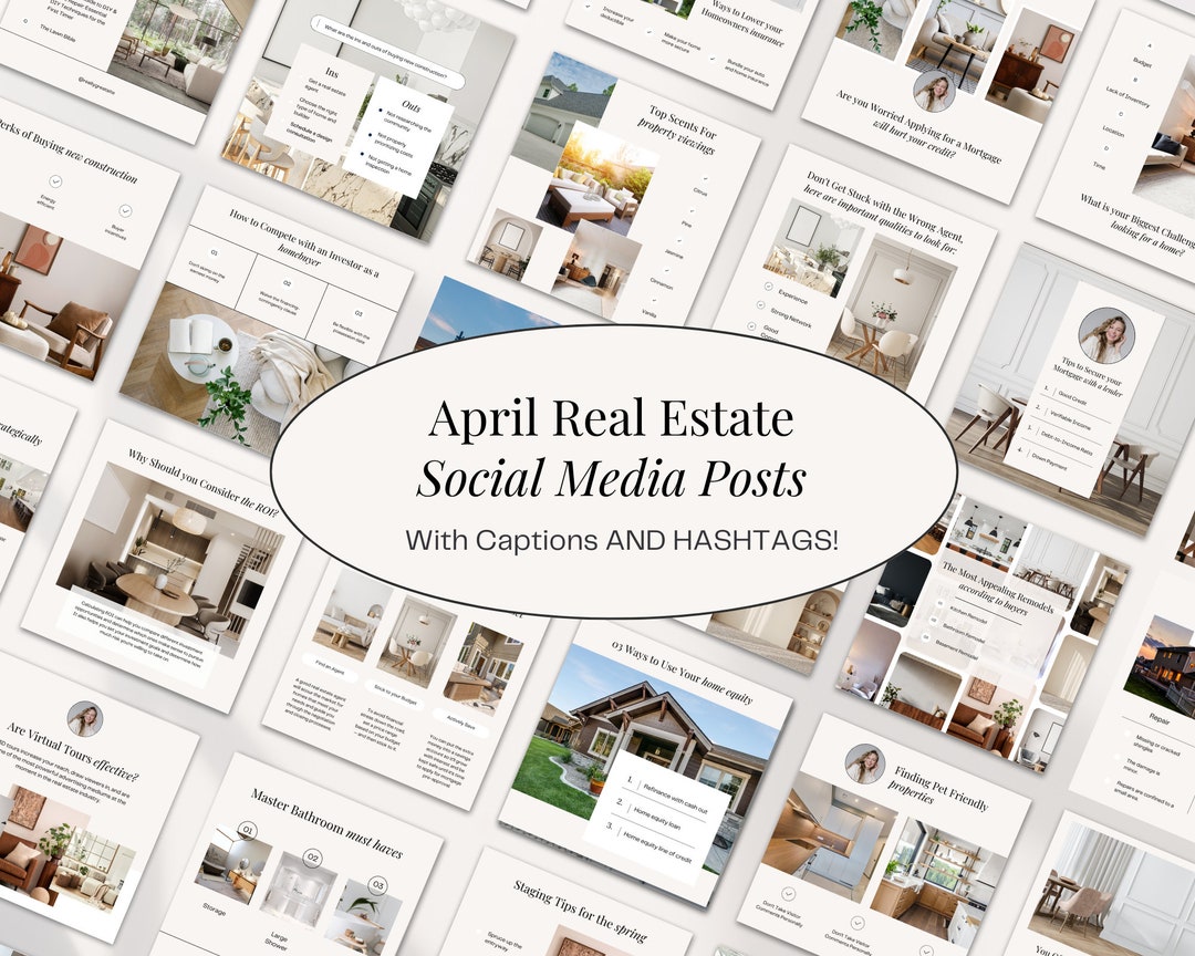 2024 April Real Estate Agent Social Media Posts With Captions | Real ...