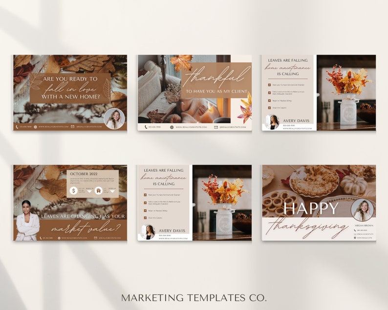 Fall Real Estate Agent Postcards Autumn Real Estate - Etsy