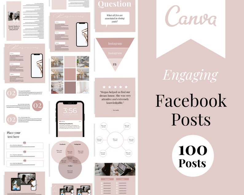 Facebook Engagement Post Templates Canva Facebook Posts - Etsy