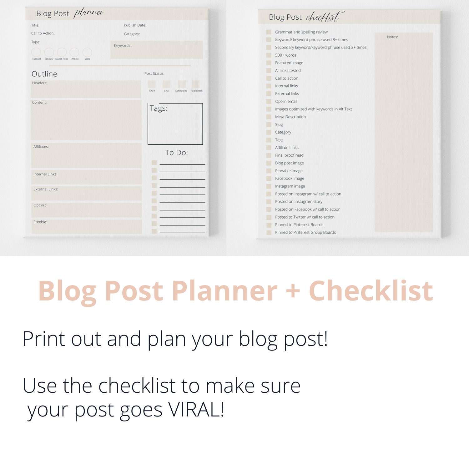 Blog Post Planner Blogging Templates Blog Content Blog - Etsy UK