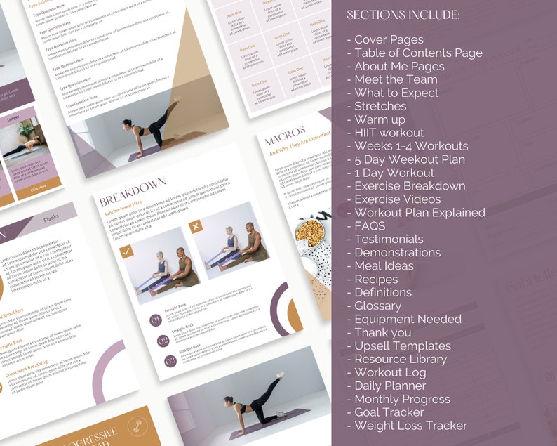 Fitness Ebook Template Fitness Program Planner Fitness | Etsy