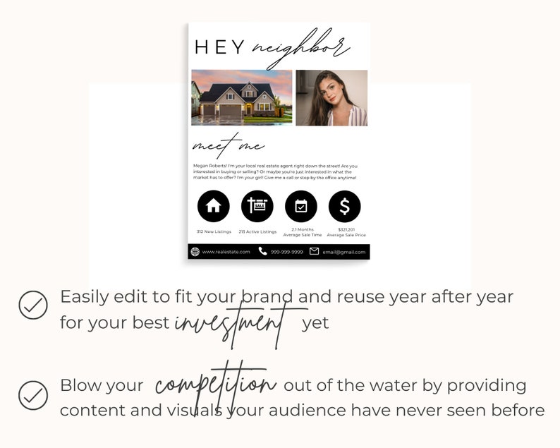 Real Estate Agent Introduction Flyer New Real Estate Flyer - Etsy