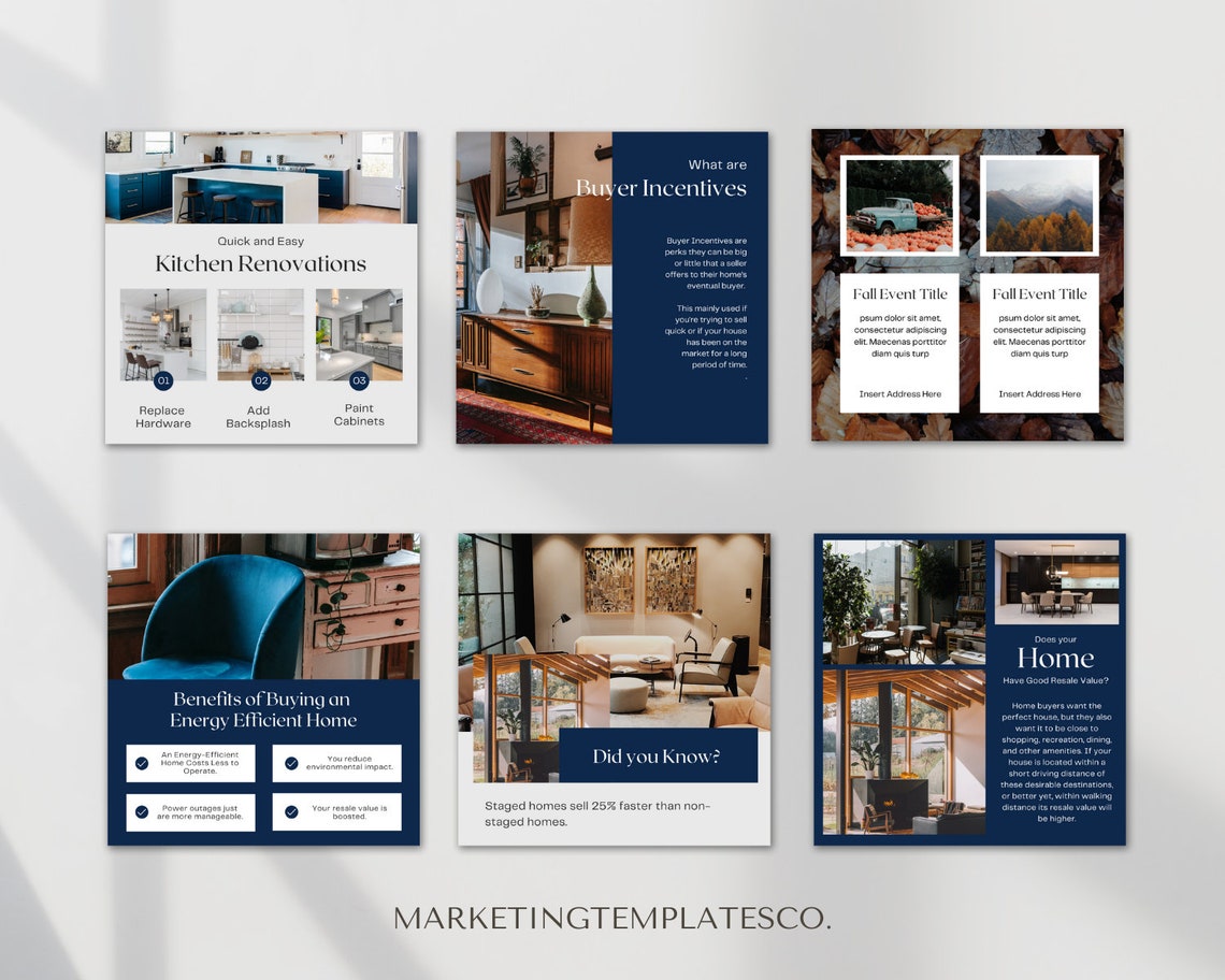 September Real Estate Agent Social Media Posts With Captions - Etsy