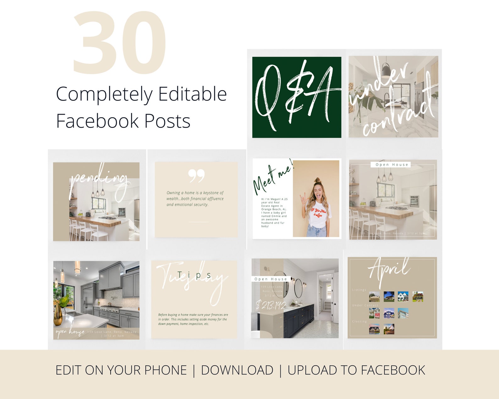 Real Estate Facebook Post Templates Real Estate Marketing Real Estate ...