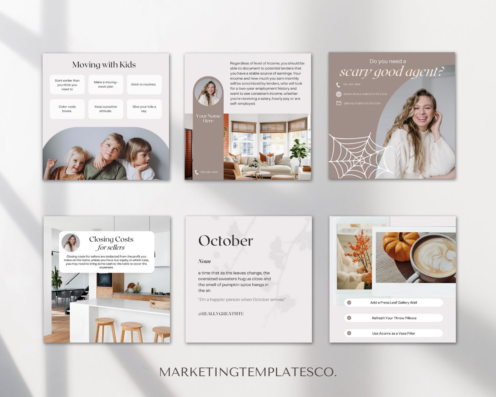 October Real Estate Agent Social Media Posts Real Estate - Etsy