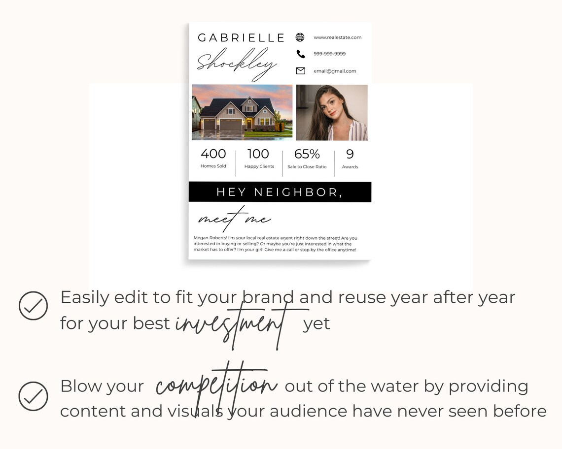 Real Estate Agent Introduction Flyer New Real Estate Flyer | Etsy