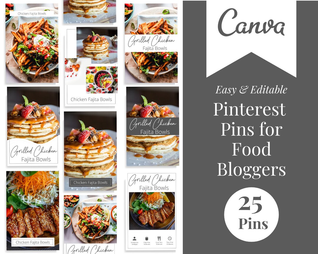 Food Blogger Pinterest Pin Templates | Food Blog Pinterest Marketing ...