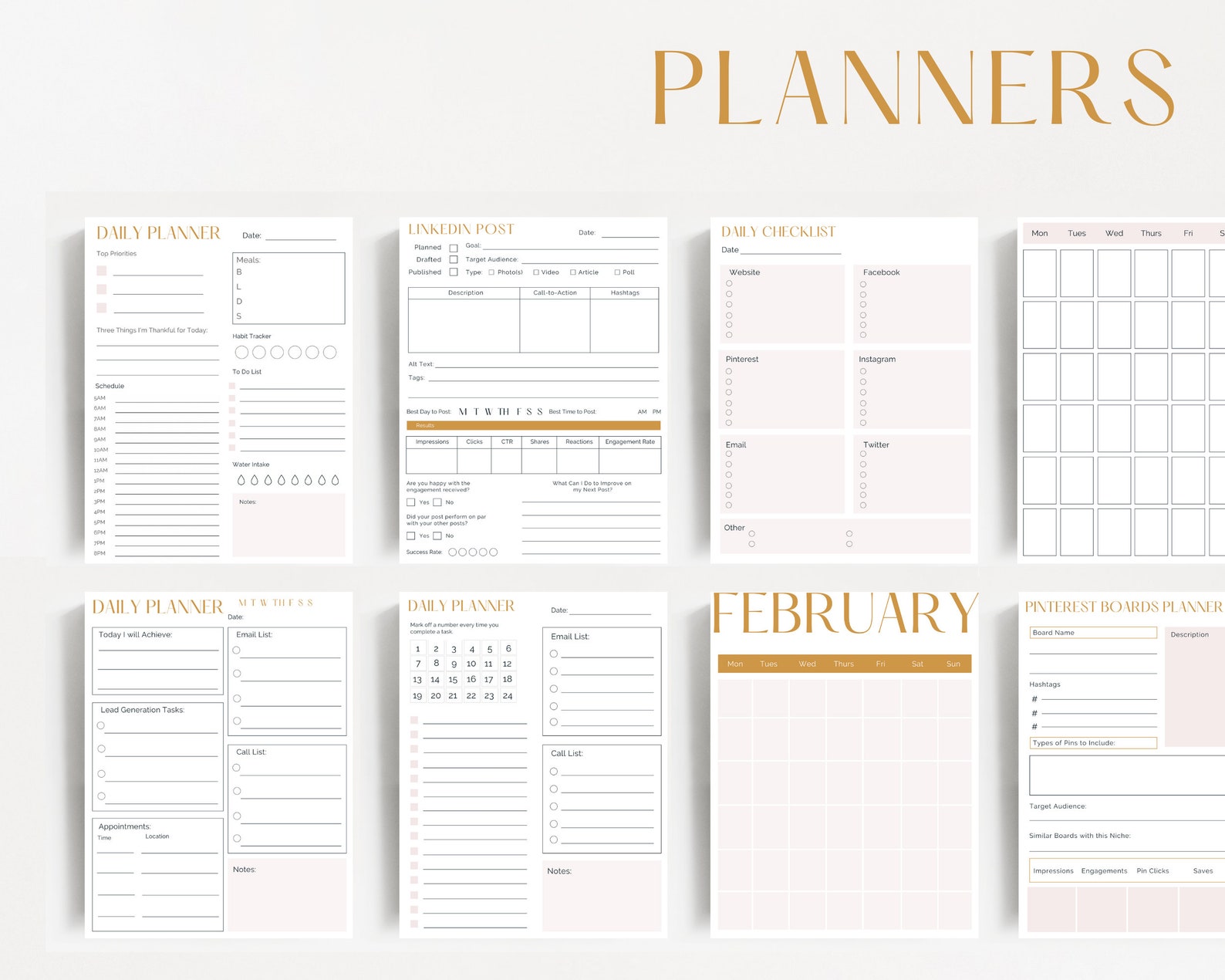 2022 Influencer Marketing Planner Goal Planner Small | Etsy