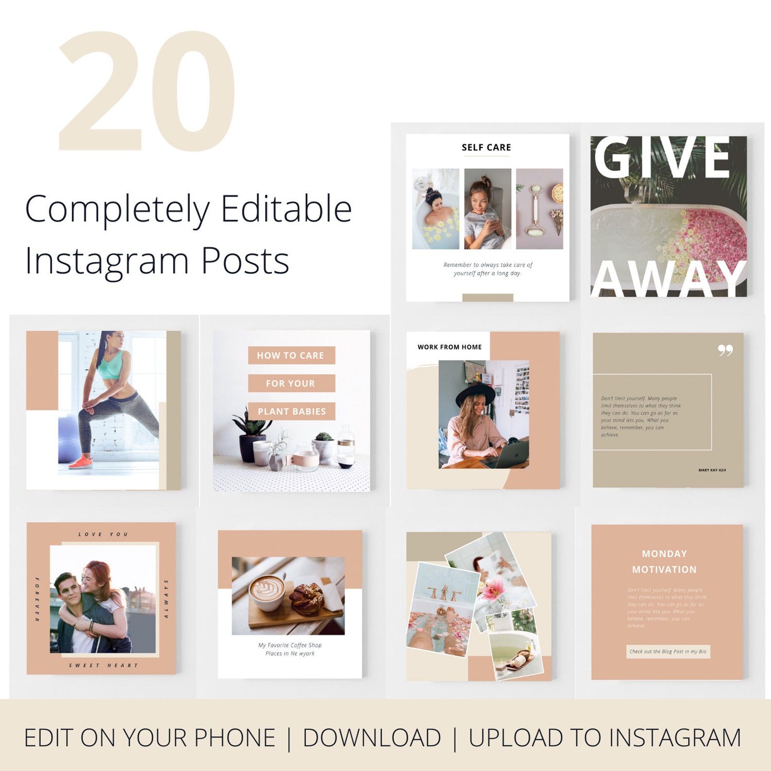 Editable Instagram Post Templates Instagram Story Templates - Etsy