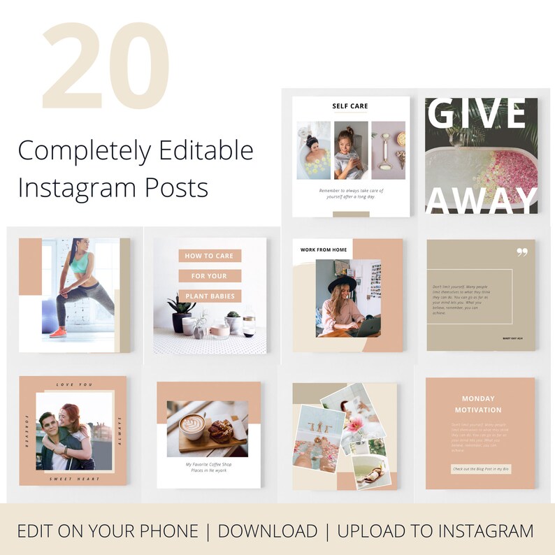 Editable Instagram Post Templates Instagram Story Templates | Etsy