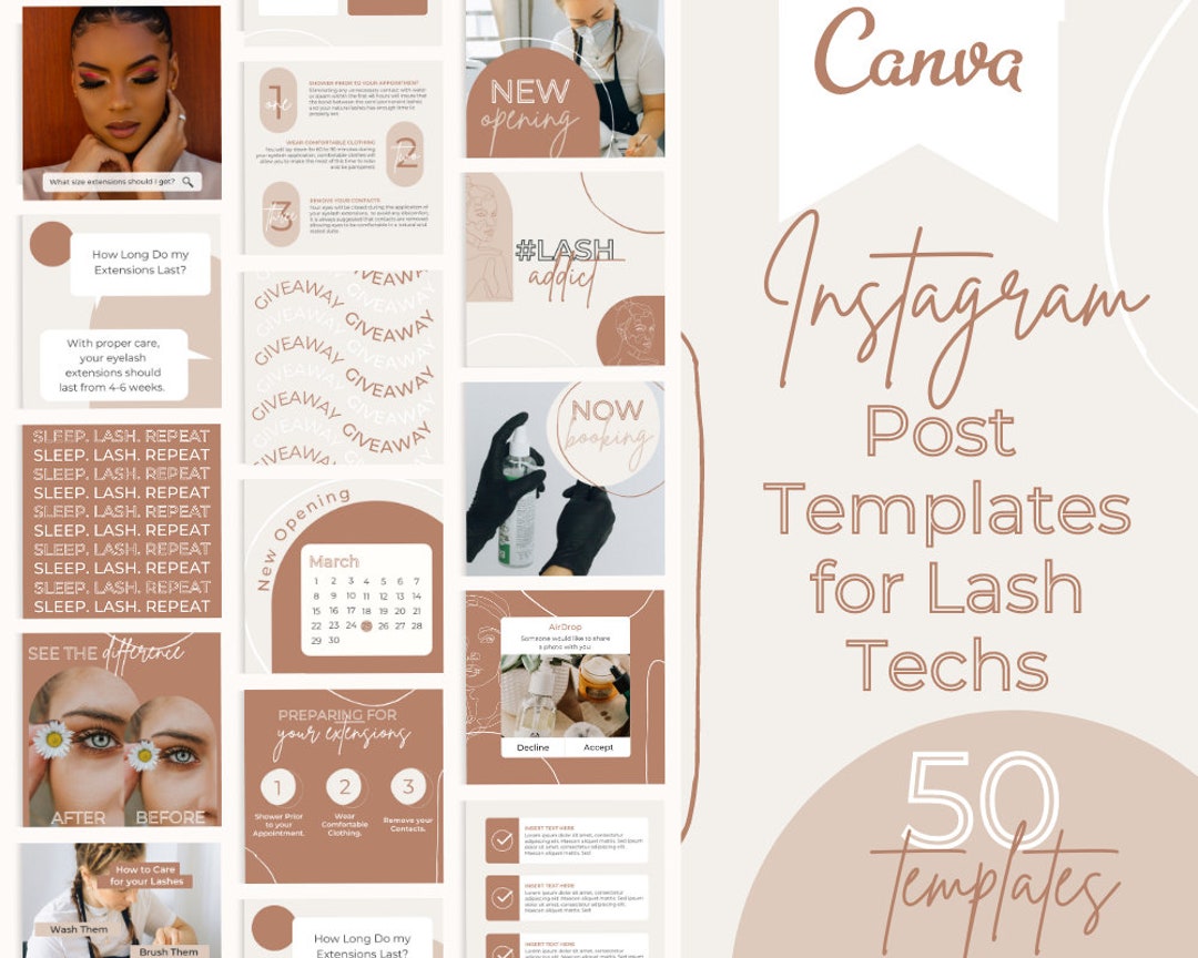 Lash Tech Instagram Post Templates | Beauty Social Media Posts | Lash ...