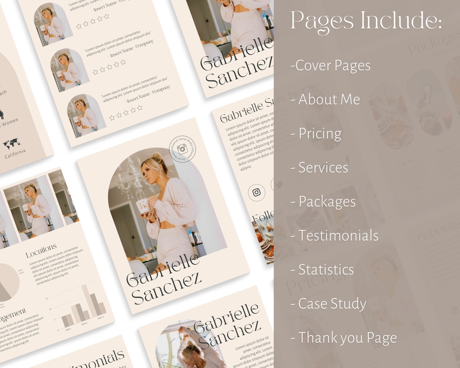 Influencer Media Kit Media Press Kit Rate Sheet for - Etsy