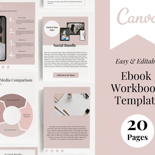 Canva Ebook Template Editable Workbook Template Course - Etsy