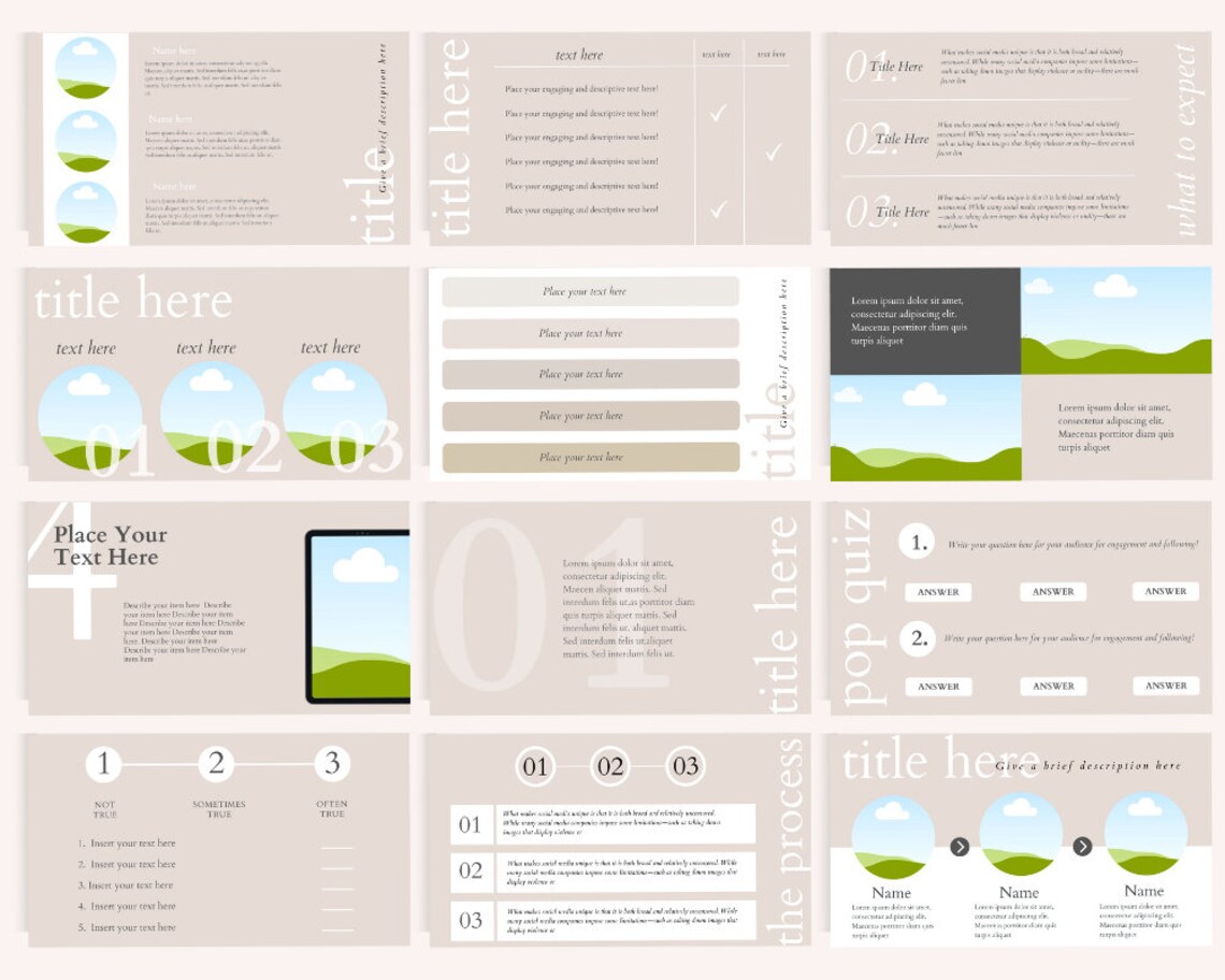 Slide Deck Templates Webinar Templates Slide Presentation | Etsy