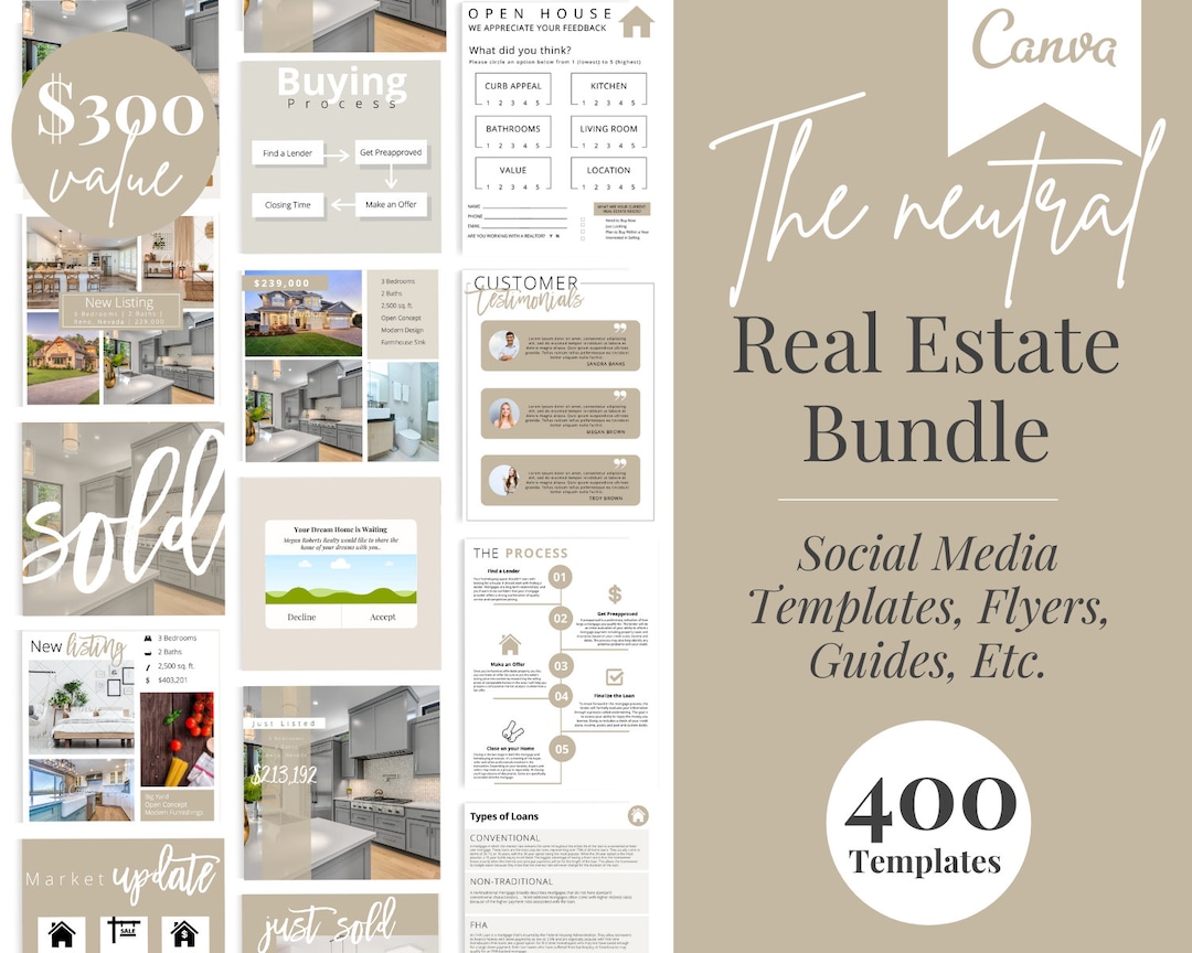 Real Estate Templates Bundle Realtor Social Media Realtor Marketing ...