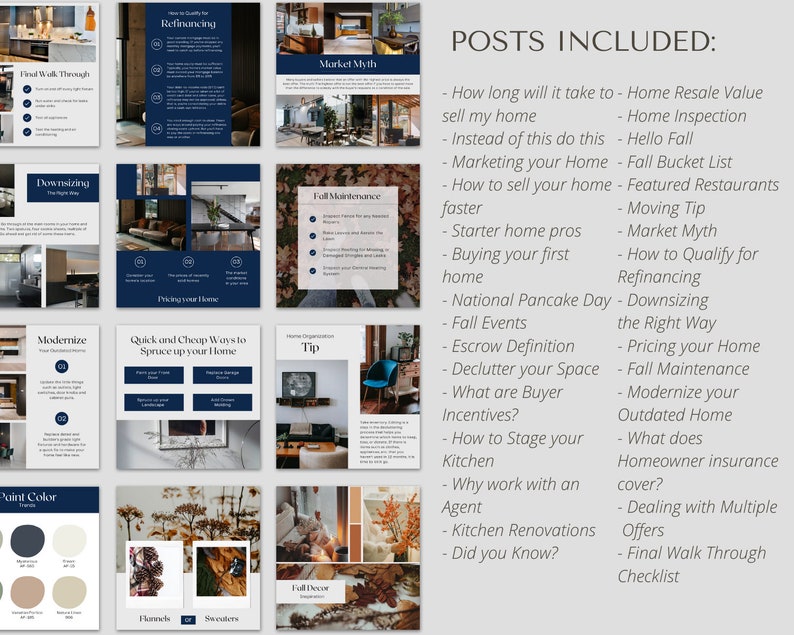 September Real Estate Agent Social Media Posts With Captions - Etsy