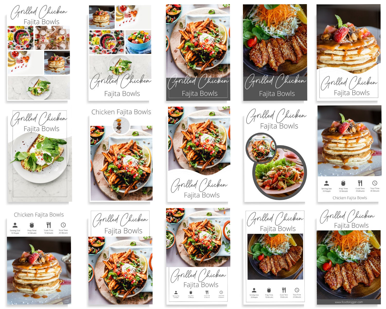 Food Blogger Pinterest Pin Templates Food Blog Pinterest - Etsy