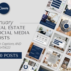 January Real Estate Agent Social Media Posts With Captions Real Estate ...