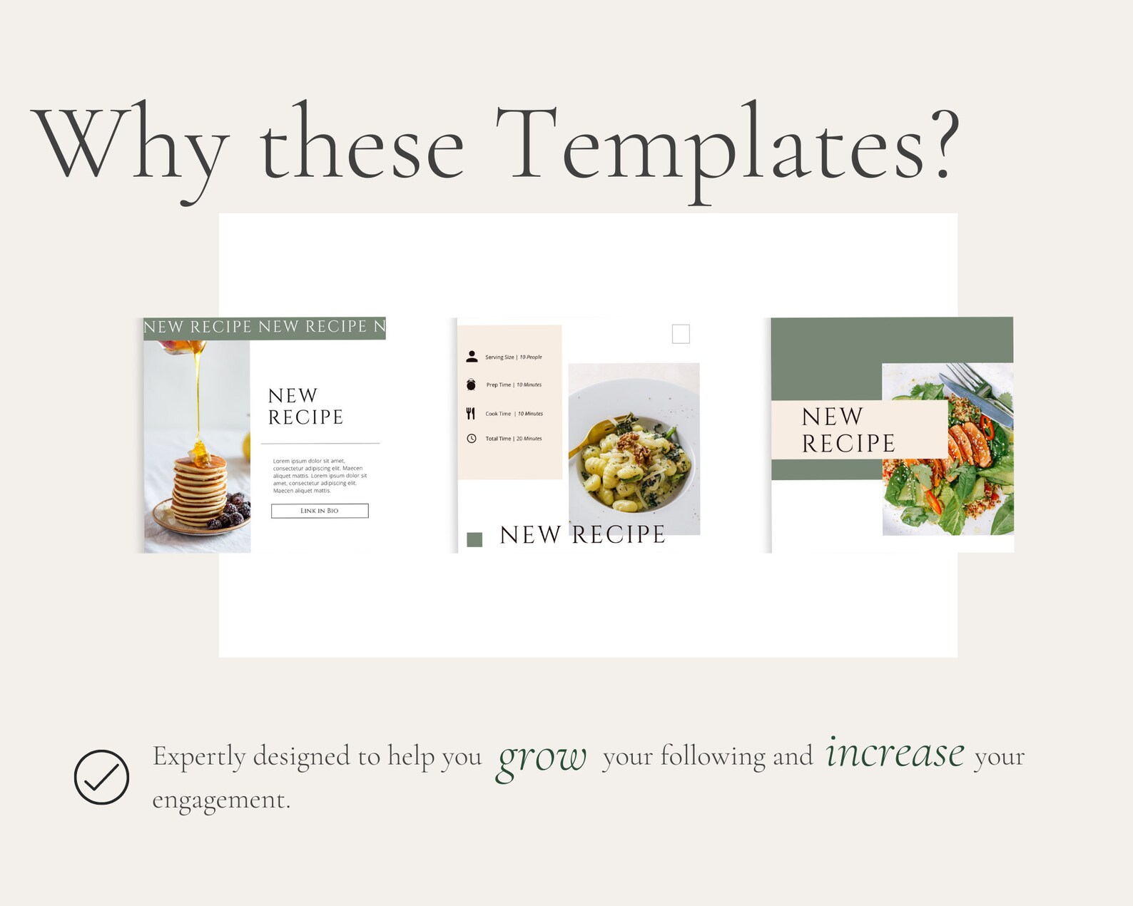 Food Blog Social Media Posts Recipe Ebook Branding - Etsy