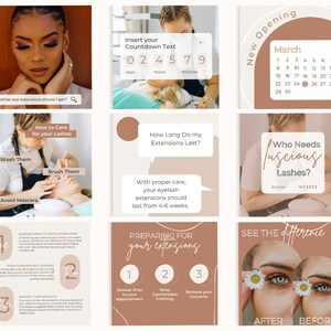 Lash Tech Instagram Post Templates | Beauty Social Media Posts | Lash ...