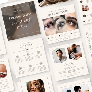 Lash Tech Instagram Post Templates | Beauty Social Media Posts | Lash ...