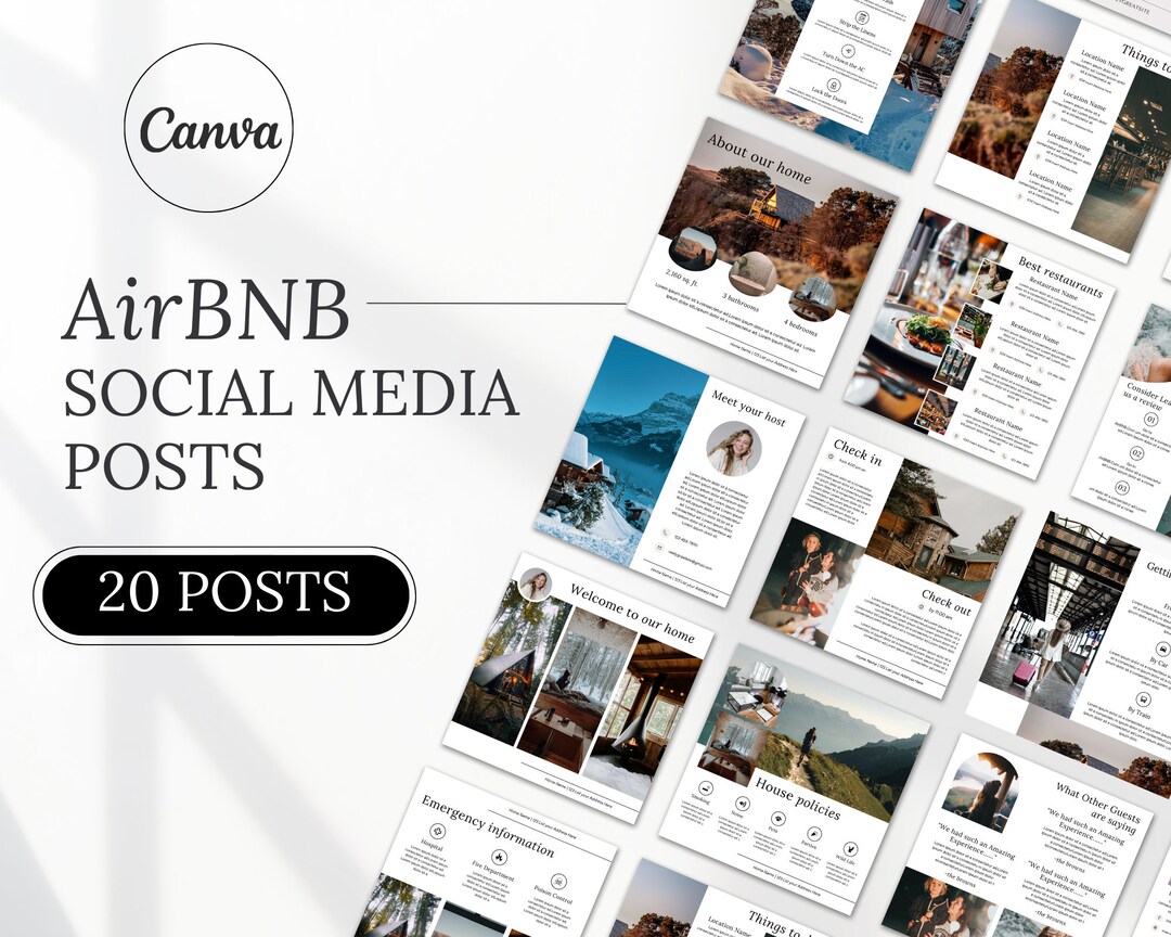 Airbnb Social Media Templates, VRBO House Rental Marketing, Airbnb ...