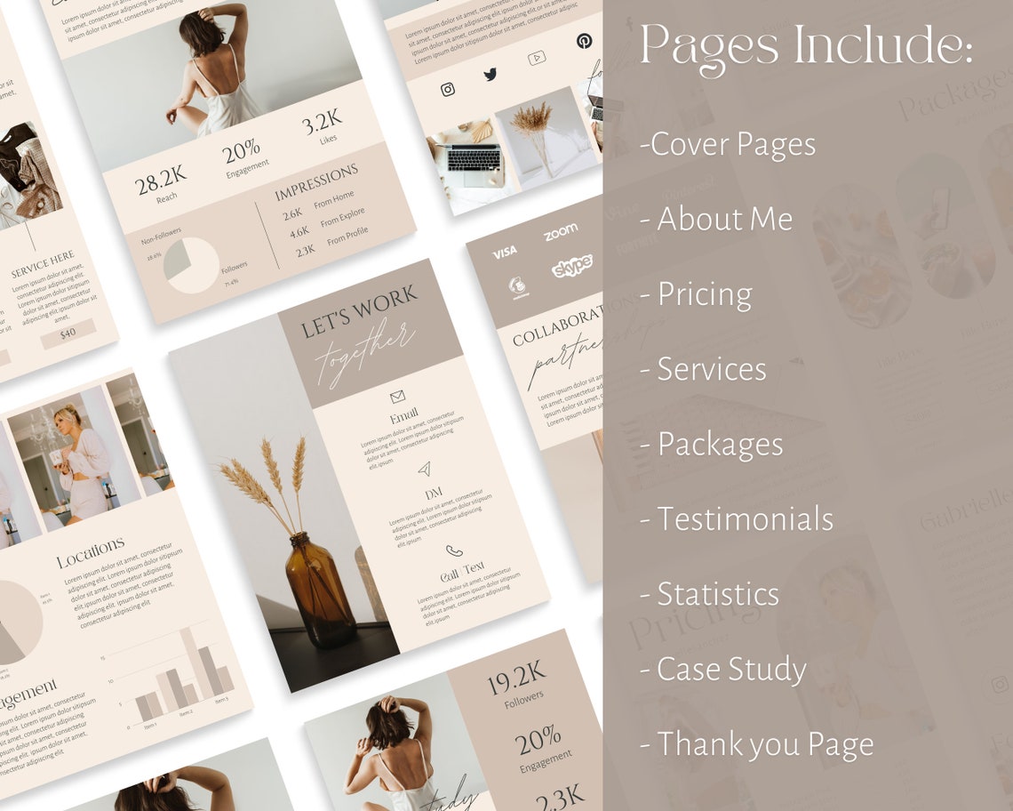 Influencer Media Kit Media Press Kit Rate Sheet for - Etsy