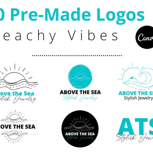 Editable Beach Theme Logos Custom Logo Design Beach Logo - Etsy