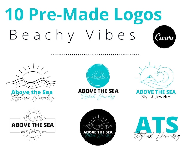 Editable Beach Theme Logos Custom Logo Design Beach Logo - Etsy