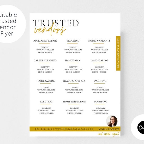 Preferred Vendor List Template - Etsy Canada