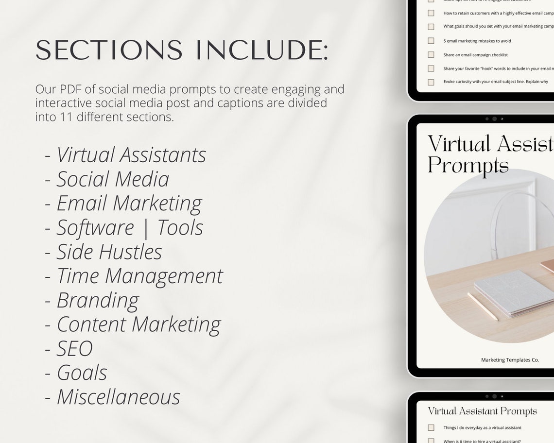 Social Media Content Ideas for Virtual Assistant Virtual - Etsy