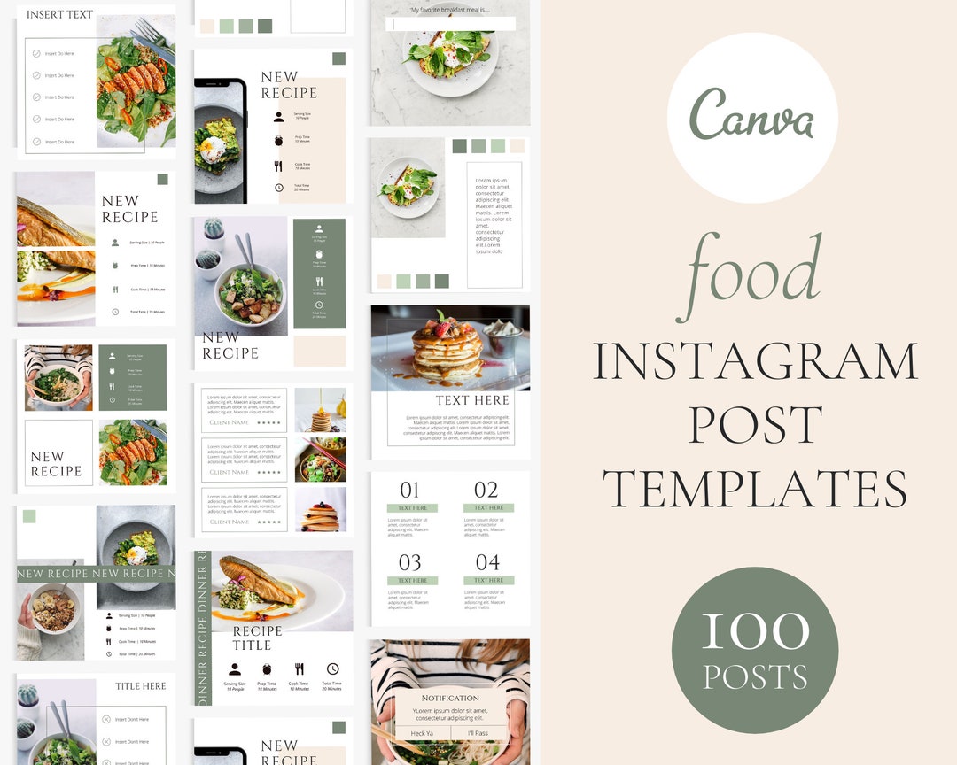 Food Blog Social Media Posts | Recipe Ebook Branding | Dietician ...