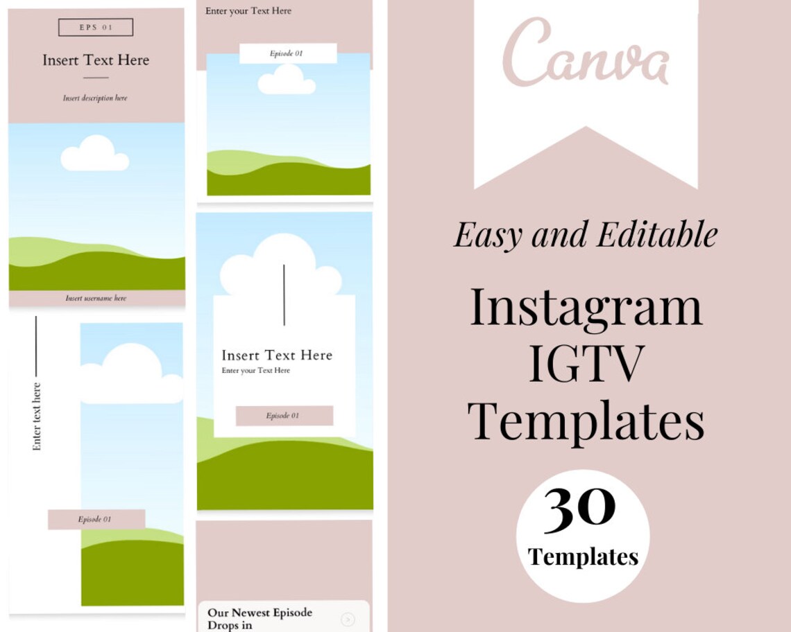 Instagram IGTV Templates Canva Instagram Posts Viral - Etsy