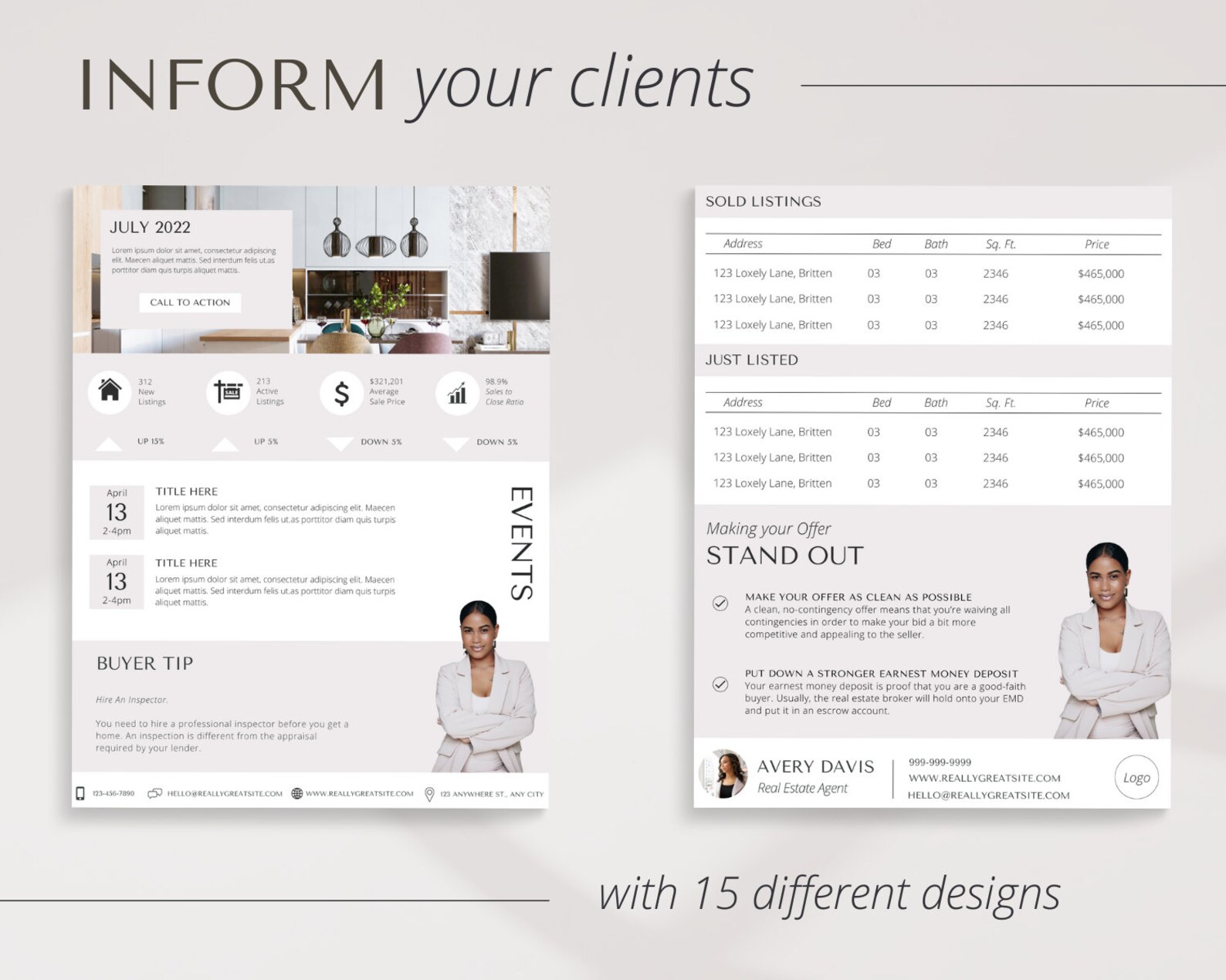 Real Estate Agent Newsletter Bundle Real Estate Flyer Real - Etsy