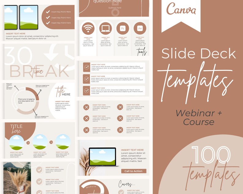 Boho Slide Deck Templates Course Creator Templates | Etsy